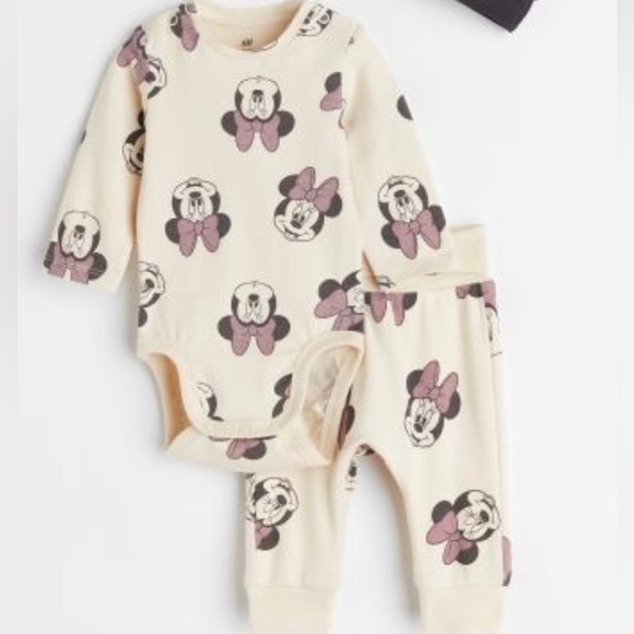 H&M | Matching Sets | Jersey Set Hm Light Beige Minnie Mouse 2 Piece ...